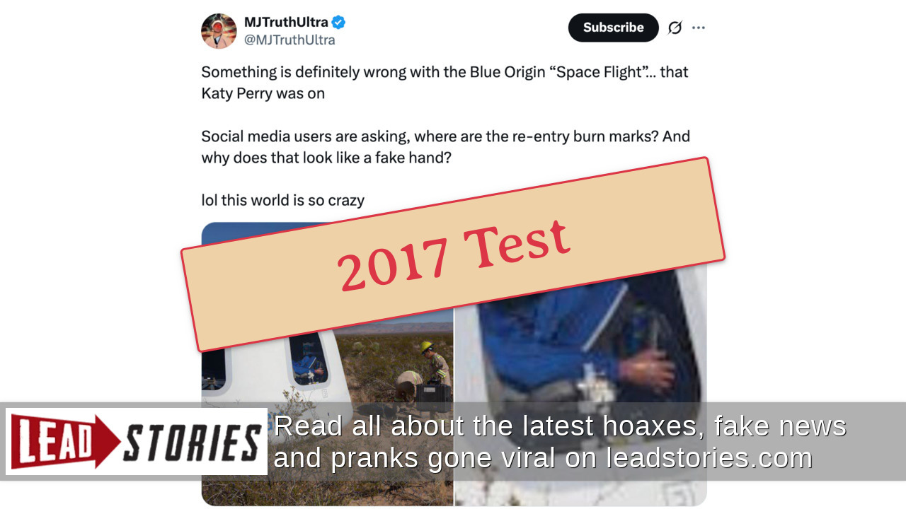 Fact Check: Photo of Fake Hand in Blue Origin Capsule Comes From 2017 ...