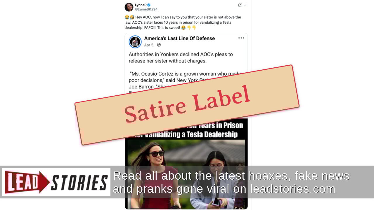 Fact Check: AOC Does NOT Have A Sister Who Vandalized Tesla Dealership ...