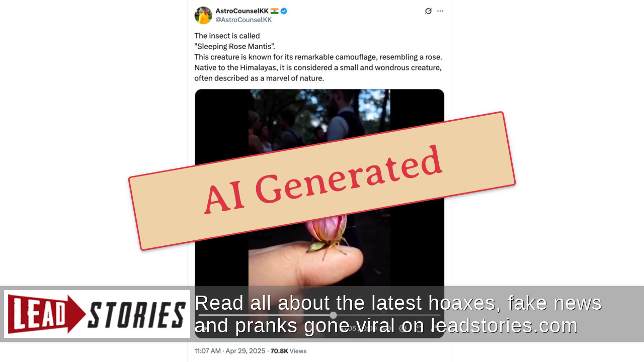 Fact Check: 'Sleeping Rose Mantis' Is NOT Real Insect | Lead Stories