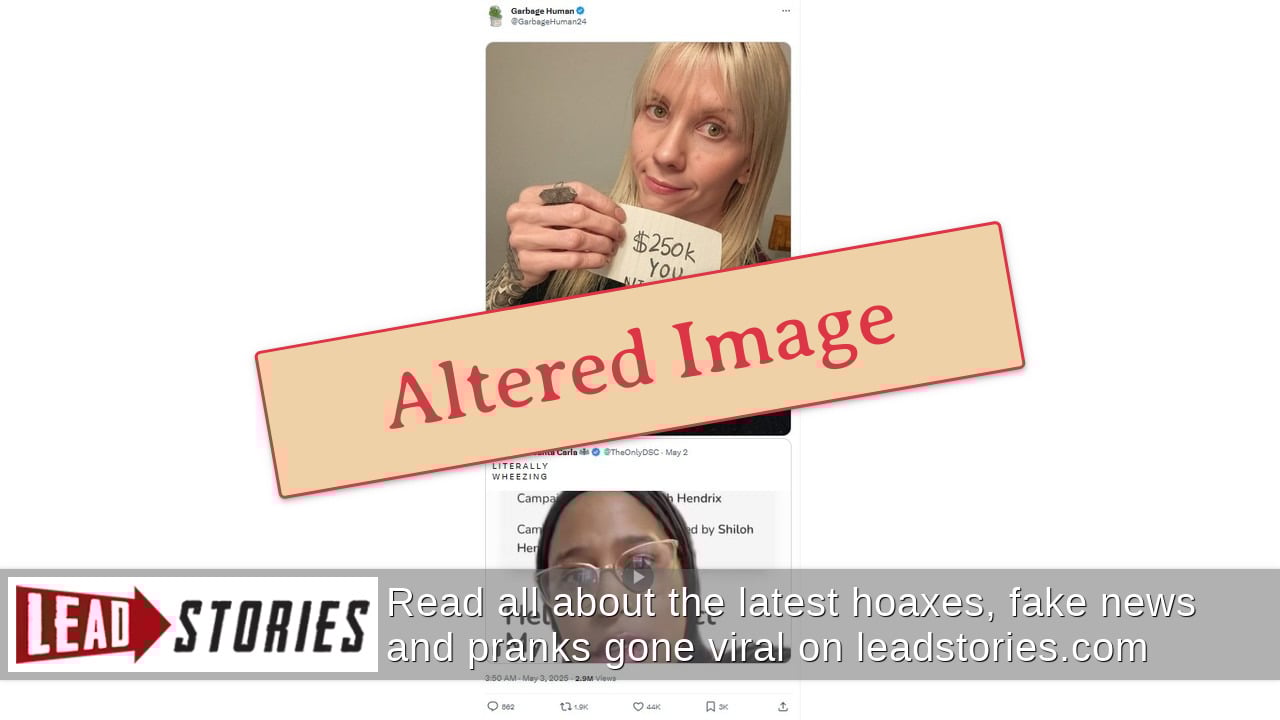 Fact Check: ALTERED Photo Of Shiloh Hendrix Shows Her Holding "$250K ...