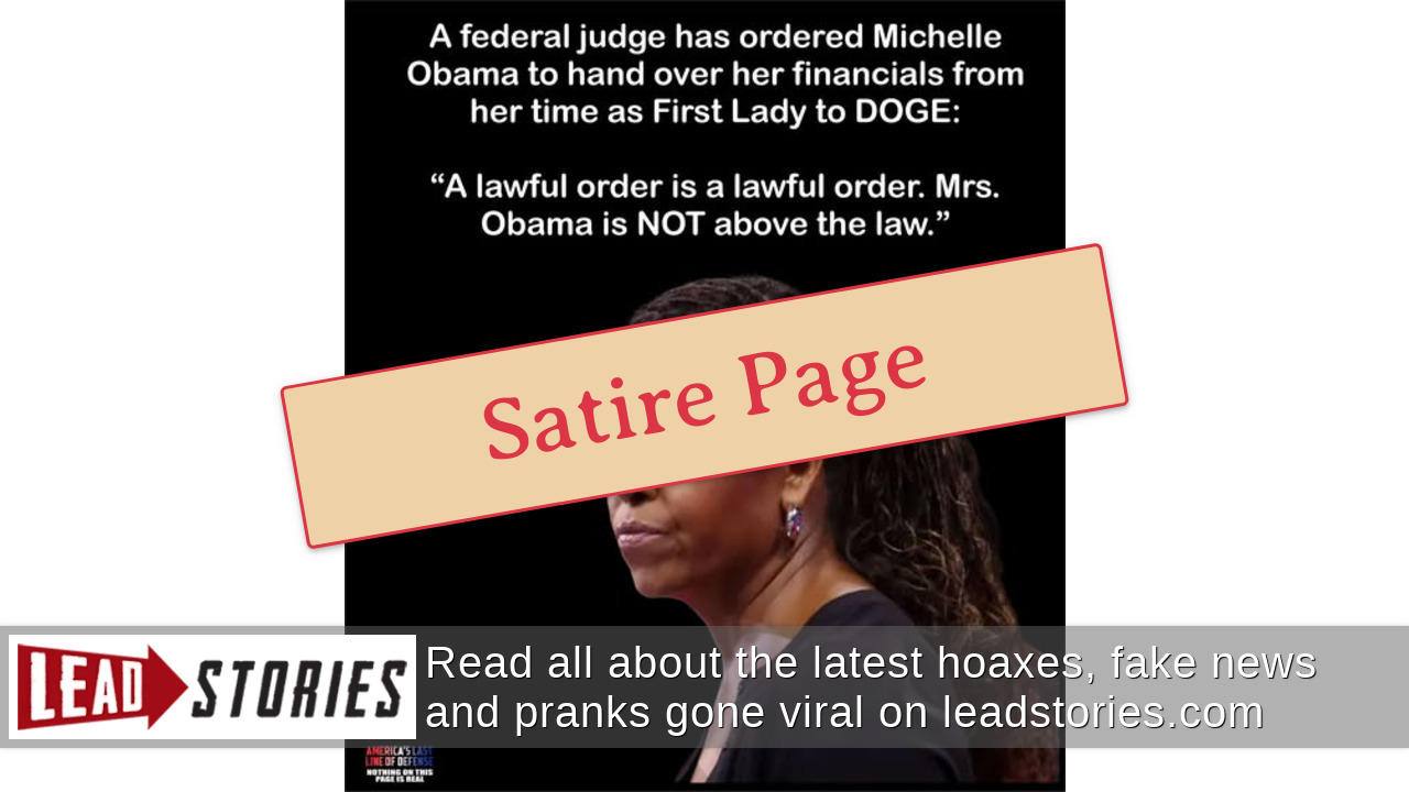 Fact Check: NO Judge Ordered Michelle Obama To Hand Over Financials ...