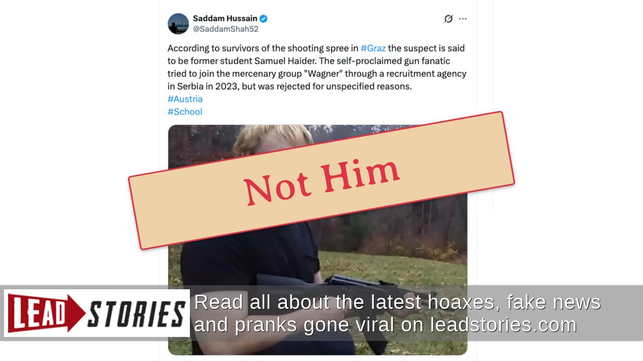 Fact Check: 'Samuel Haider' Is NOT Suspected Shooter In Graz -- Posts ...