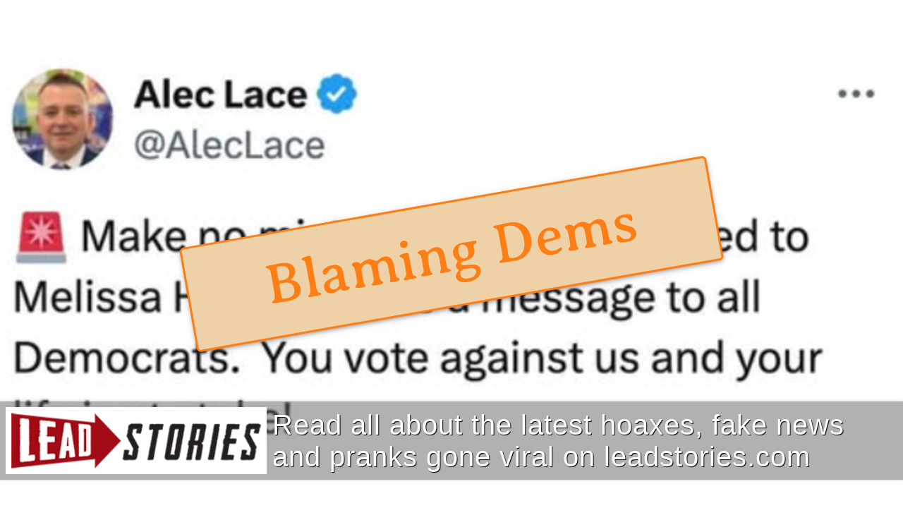 Fact Check: Alec Lace Post About Democrats 'Life At Stake' If They ...