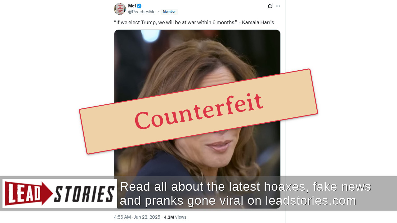 Fact Check: Kamala Harris Did NOT Say 'If we elect Trump, we will be at ...