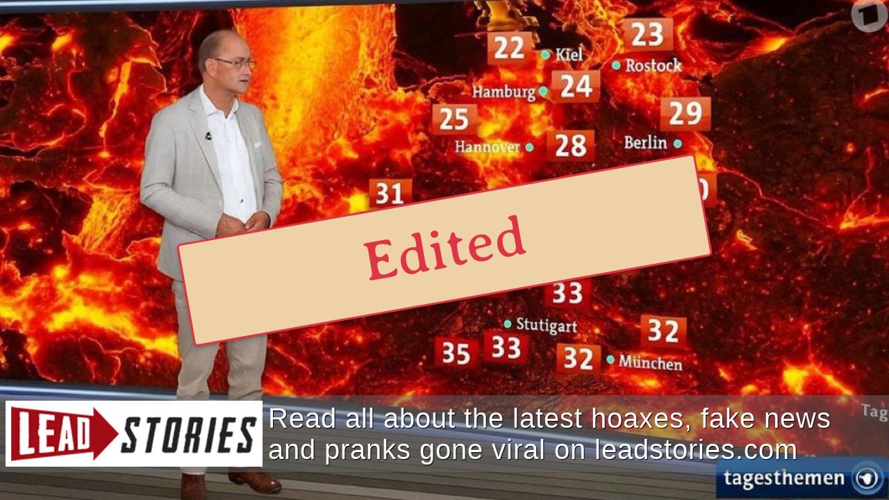 Fact Check: FAKE German Weather Forecast Image Shows Lava Illustrating ...