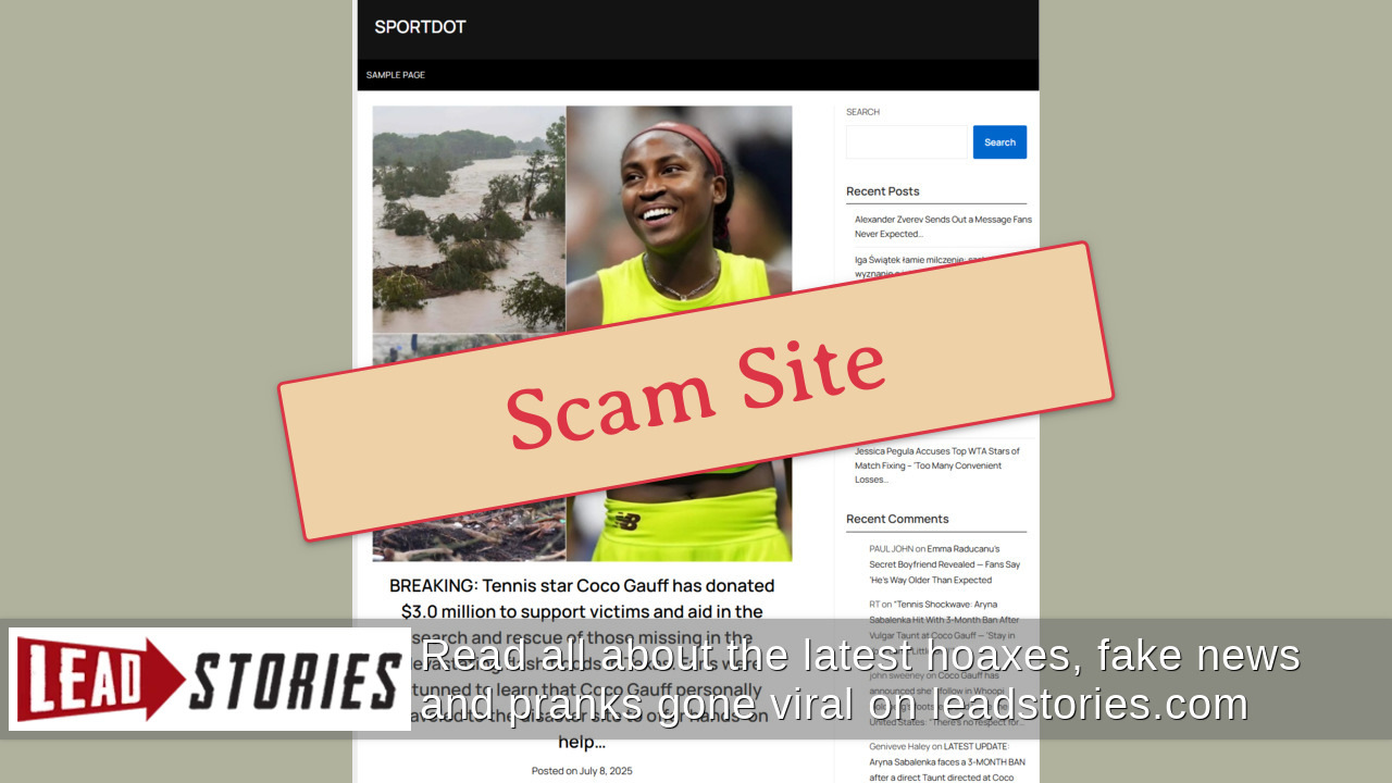 Fact Check: FAKE Story About Coco Gauff Donating $3 Million For Texas ...