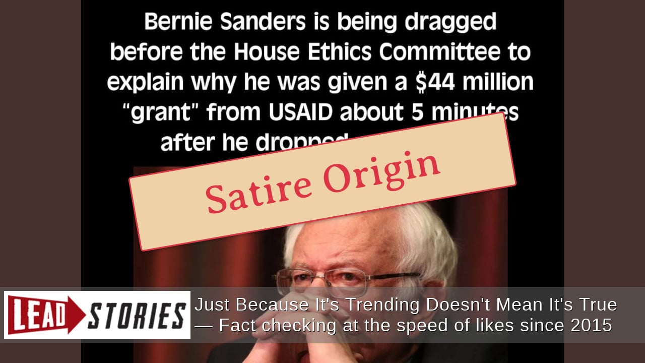 Fact Check: Bernie Sanders Did NOT Get $44 Million USAID Grant After ...