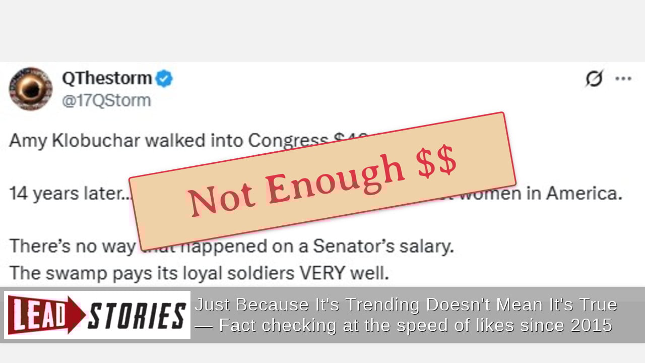 Fact Check: Senator Amy Klobuchar Is NOT One Of The Wealthiest Women In ...