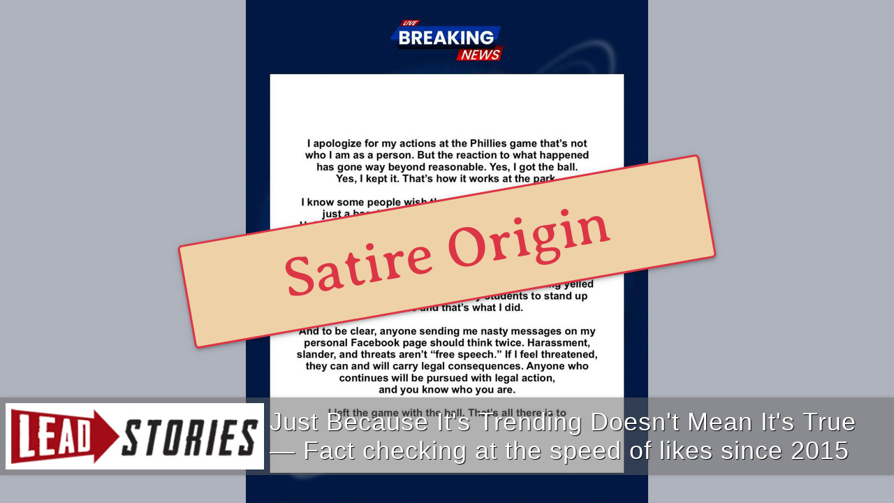 Fact Check: "Phillies Karen" Statement Is FAKE -- No One Has Been ID'd And No Apology Issued ...