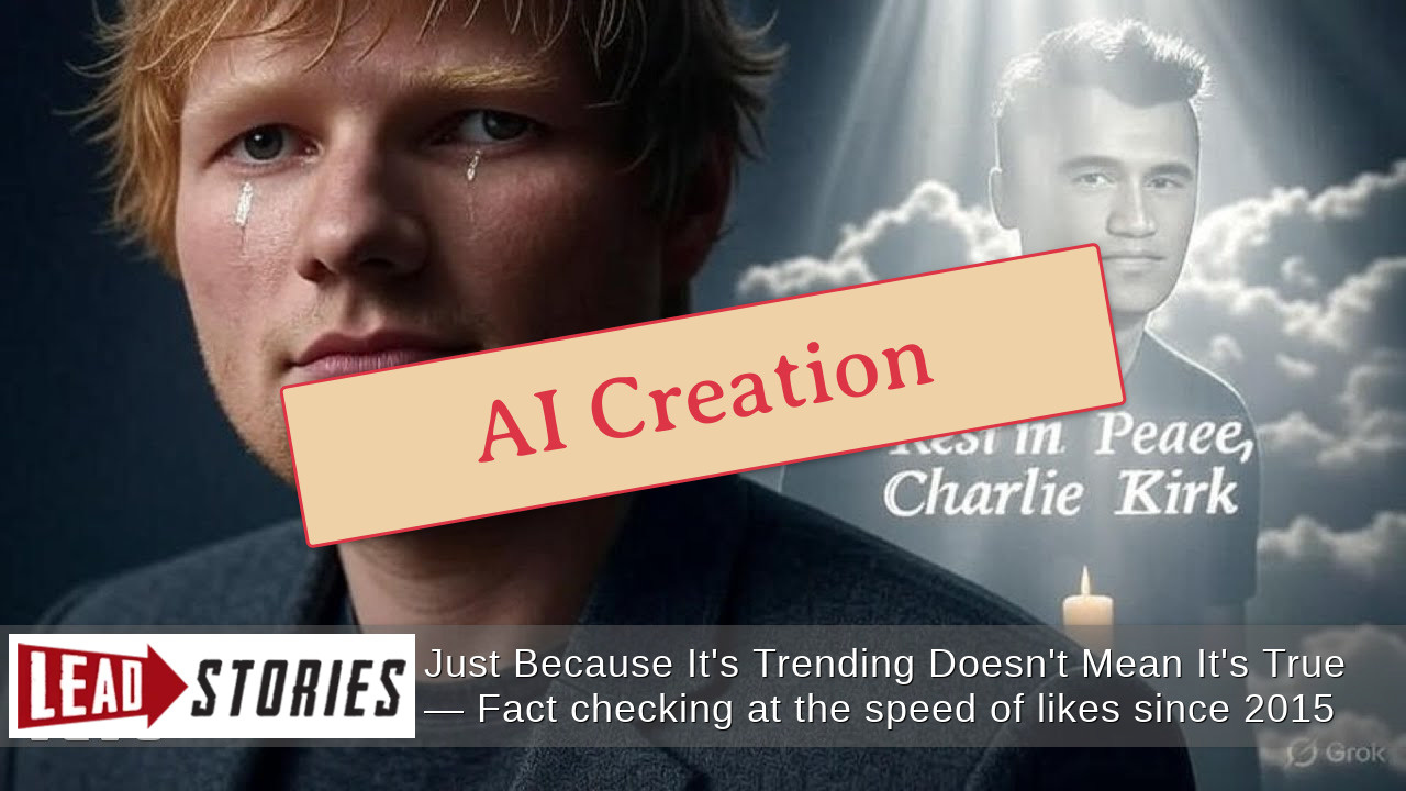 Fact Check: AI Generated Ed Sheeran Tribute Song Videos For Charlie Kirk Are NOT Real -- Didn't ...