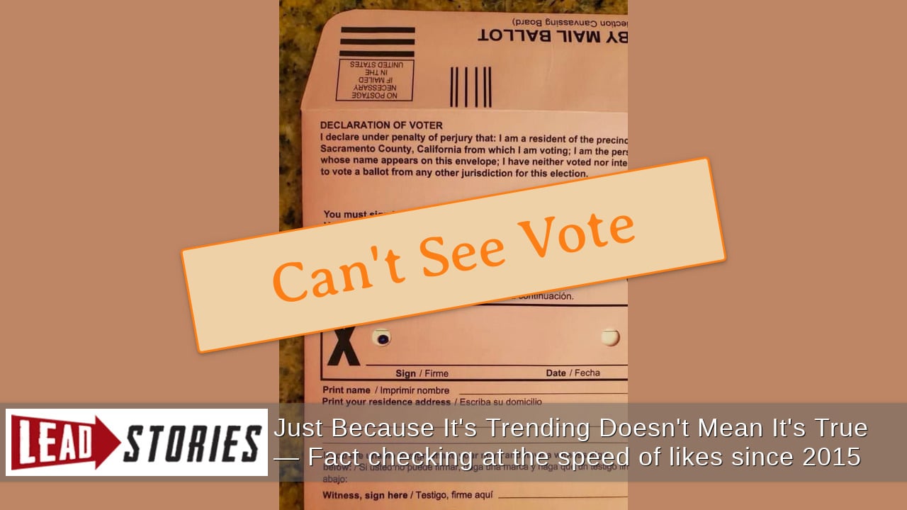 Fact Check: Completed California Prop 50 Redistricting Ballots Are ...