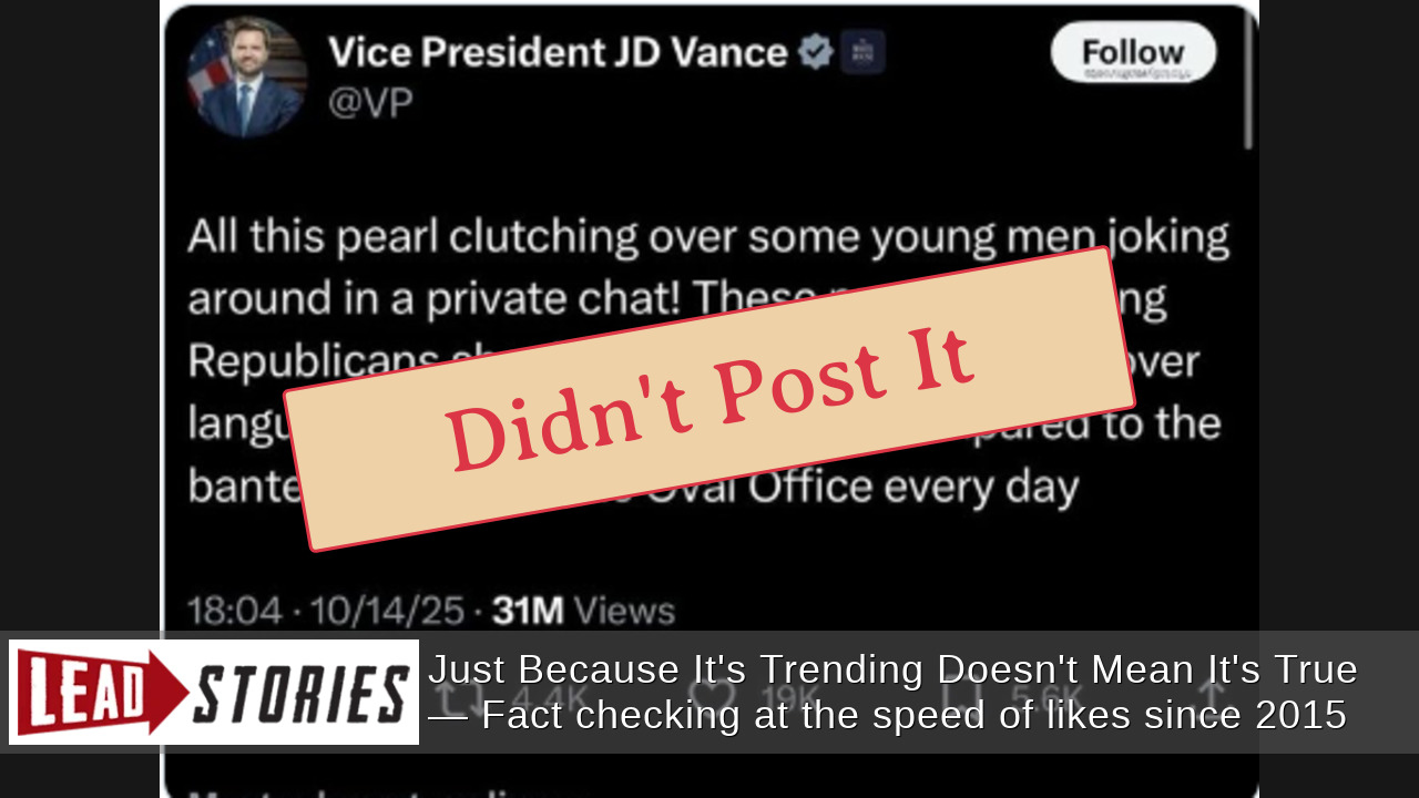 Fact Check: JD Vance Did NOT Write On X That Oval Office Banter Is Worse Than Young Republicans ...
