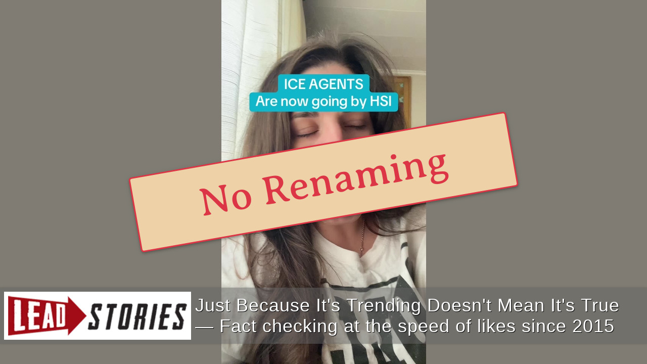 Fact Check: ICE Did NOT 'Rebrand' Themselves As HSI In October 2025 ...