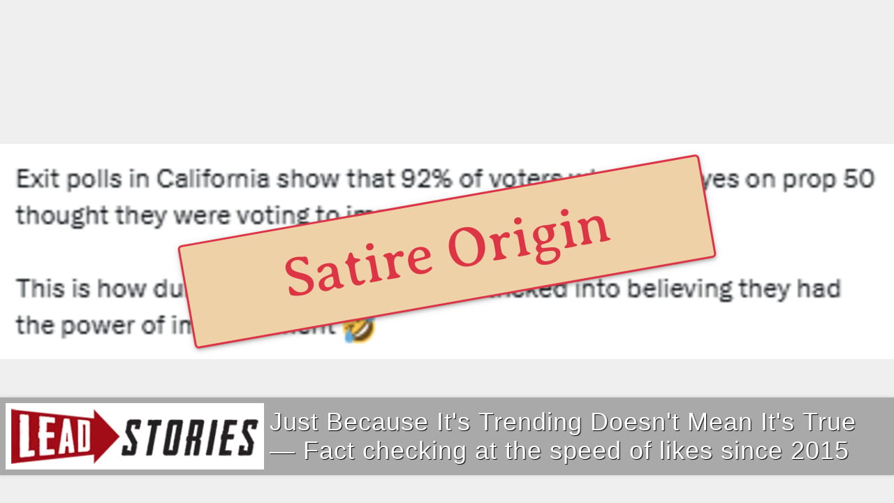 Fact Check: There's NO Exit Poll Showing 92% Of California Voters ...
