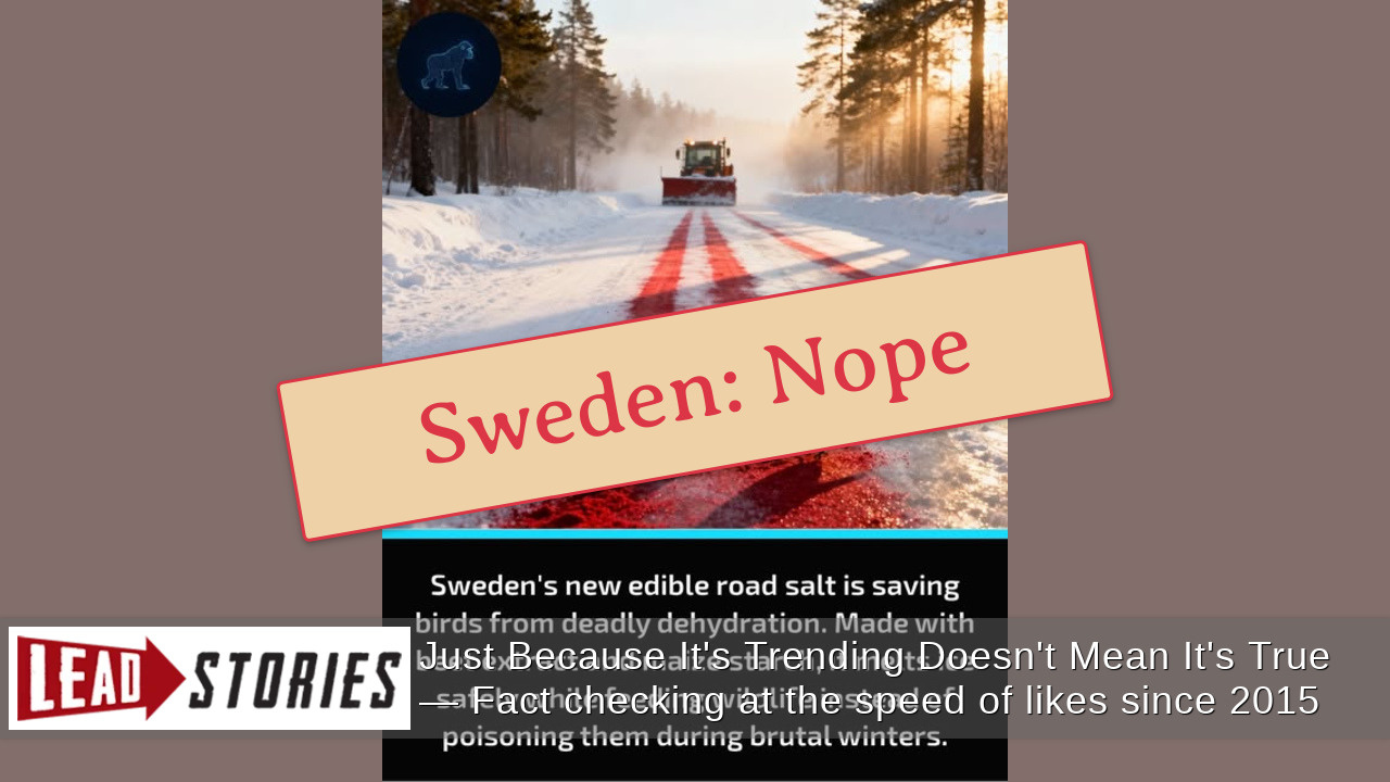 Fact Check: Sweden Did NOT Switch To Red 'Edible Road Salt' Made Of ...