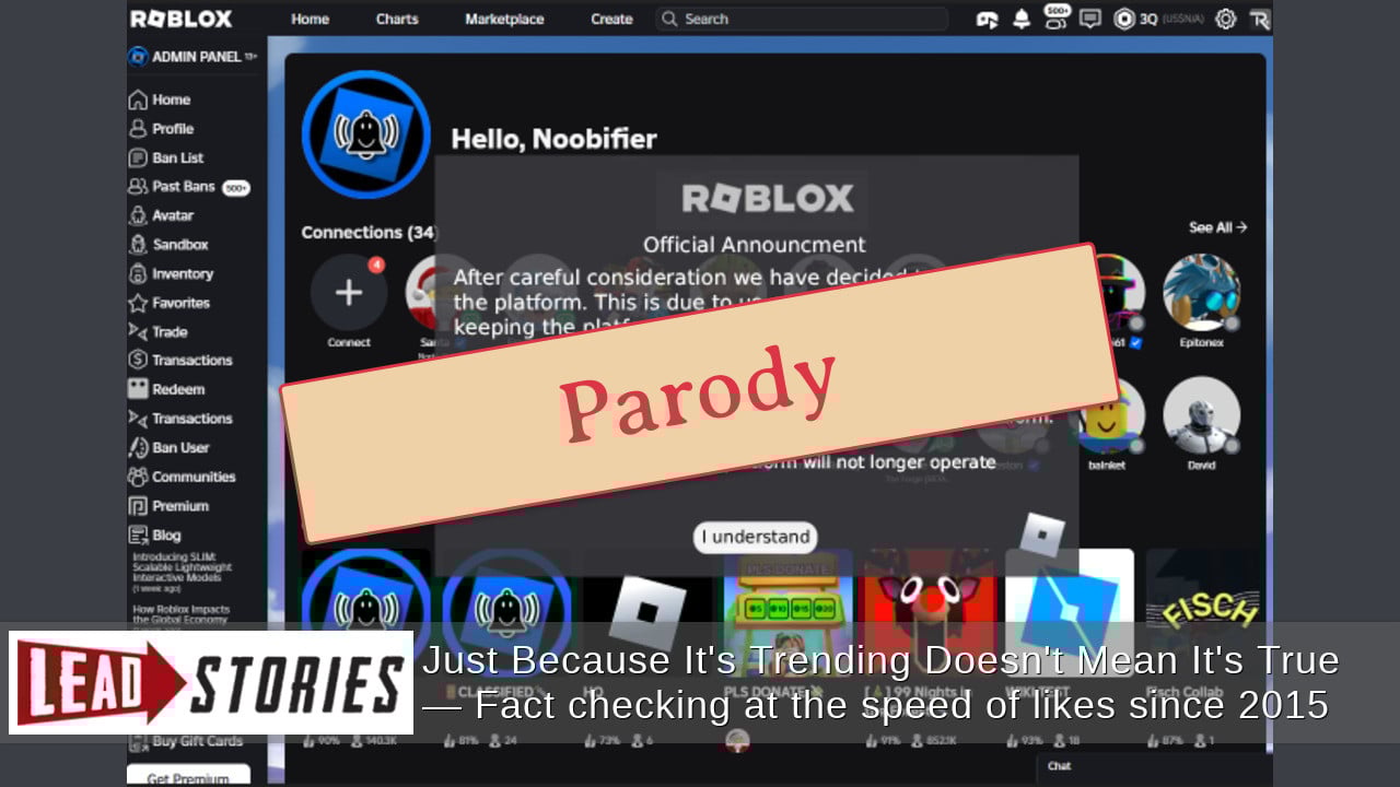 Fact Check: JOKE Post Said Roblox Was Shutting Down On January 1st ...
