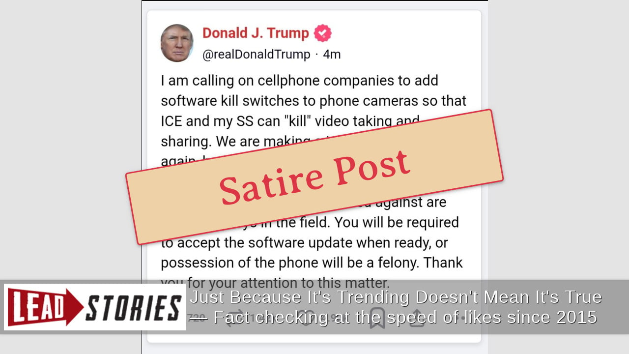 Fact Check: Truth Social Image Of Trump Calling For 'Kill Switch' On ...