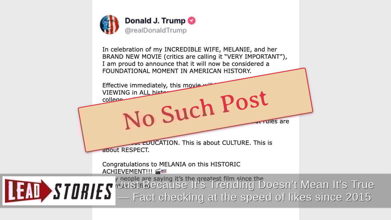 Fact Check: Trump Did NOT Make The Melania Movie Mandatory In History ...