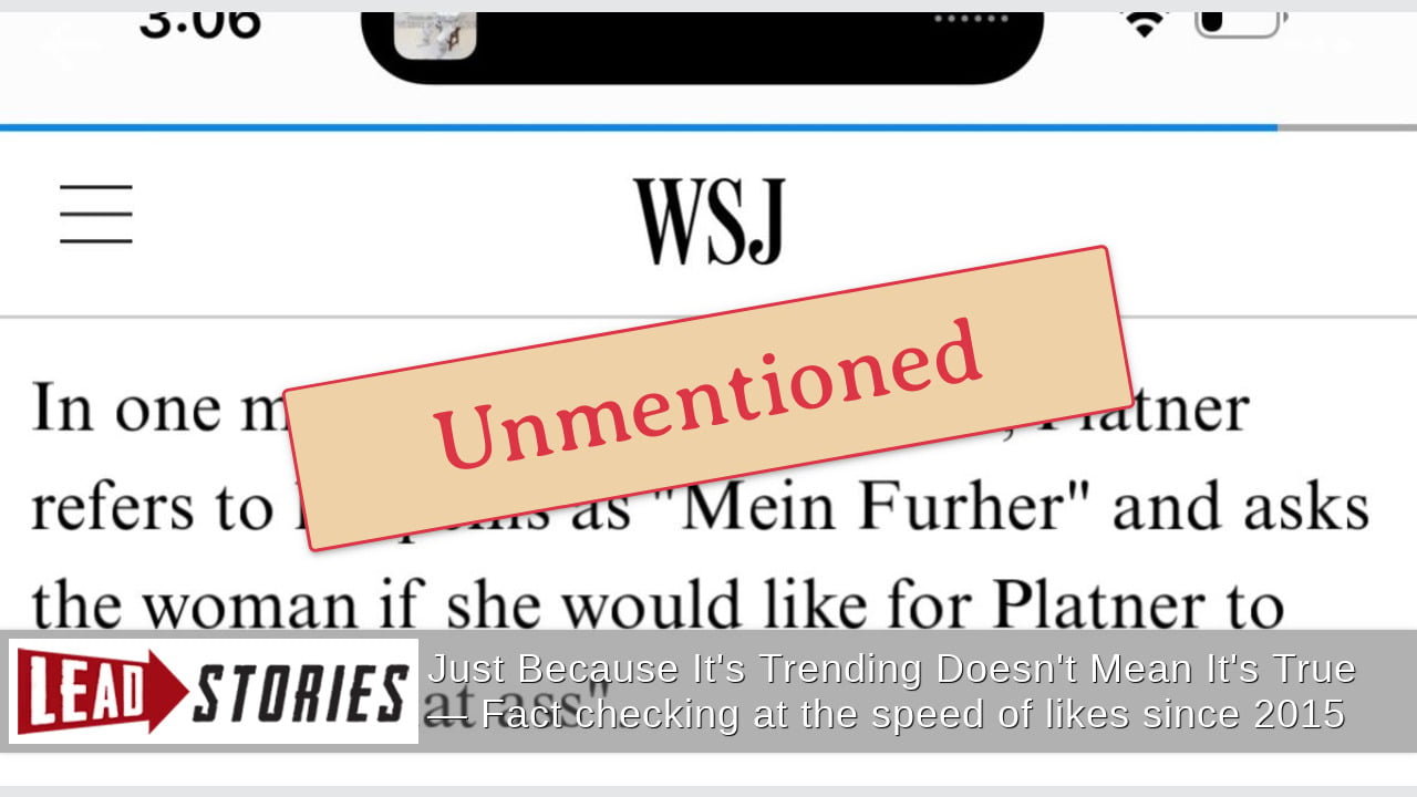 Fact Check: Wall Street Journal Did NOT Report That Graham Platner ...