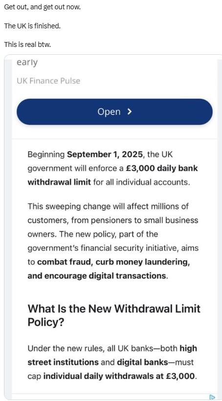 Fact Check: UK Government Did NOT Enforce Daily Bank Withdrawal Limit ...